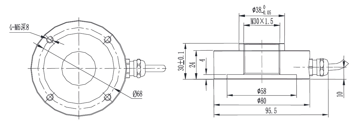 R097 5 10 20 50kN precision thin load cell 10k, high temperature ...